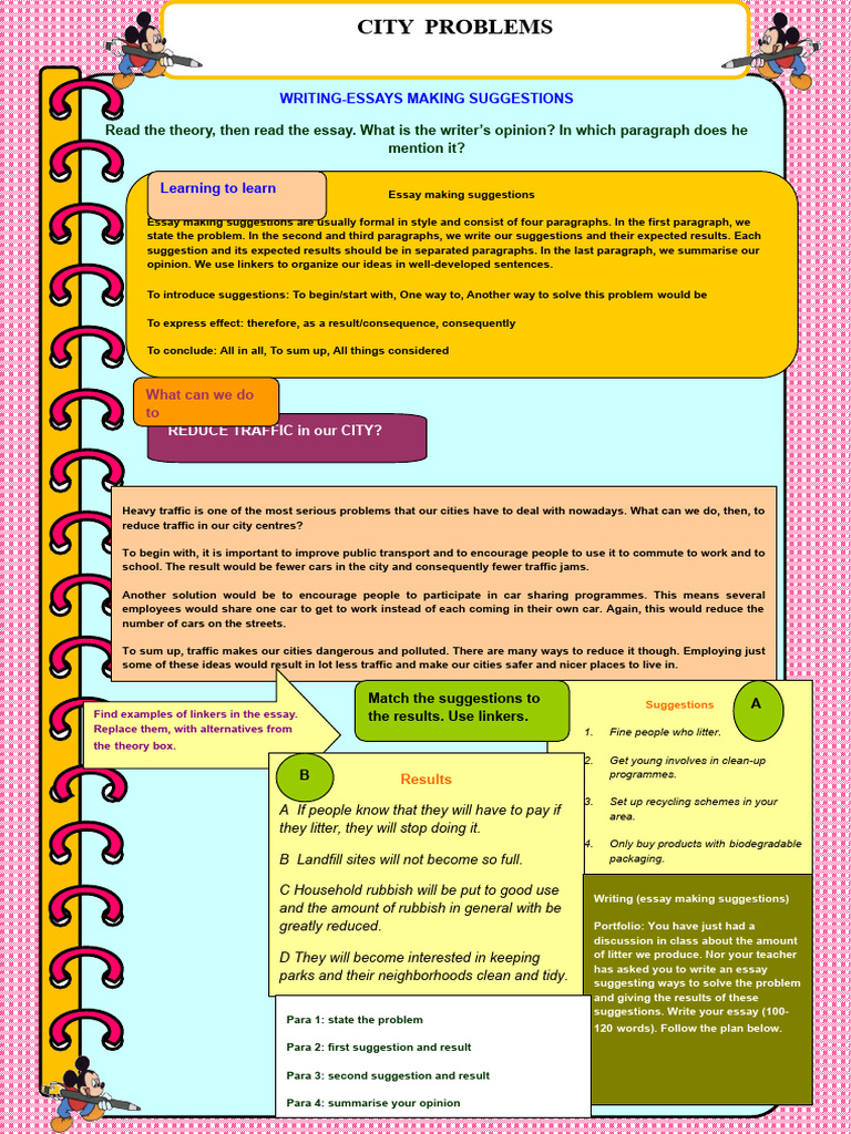 Essay Writing: Making Suggestions | PDF | Traffic | Car