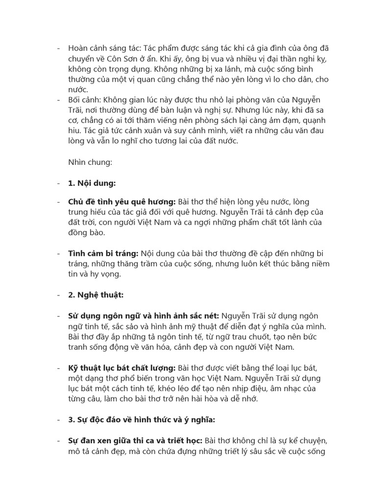 Ptich Bài Thơ Mô Xuân T C S | PDF