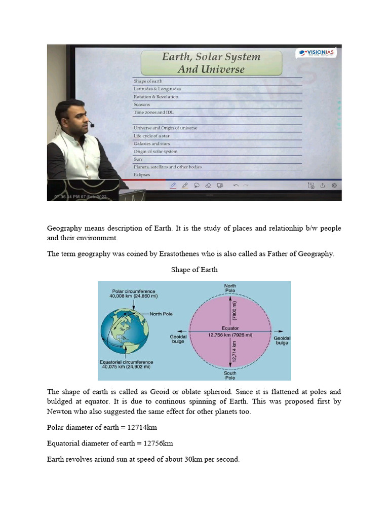 Geography Means Description of Earth | PDF | Stars | Equator