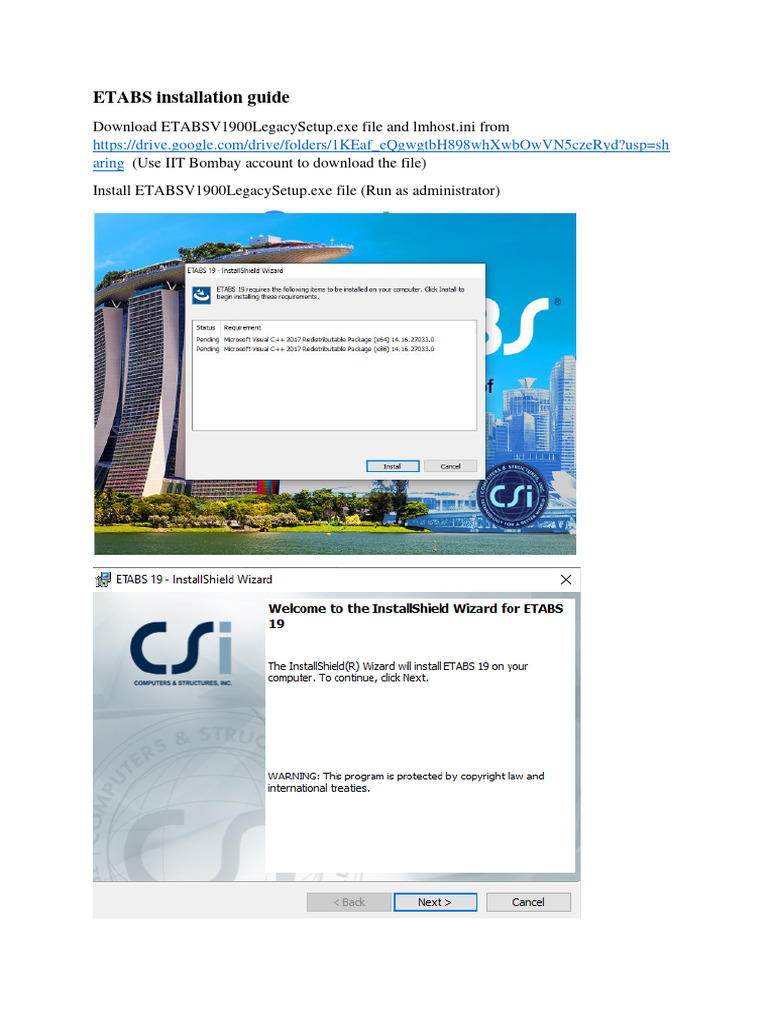 ETABS Installation Guide | PDF