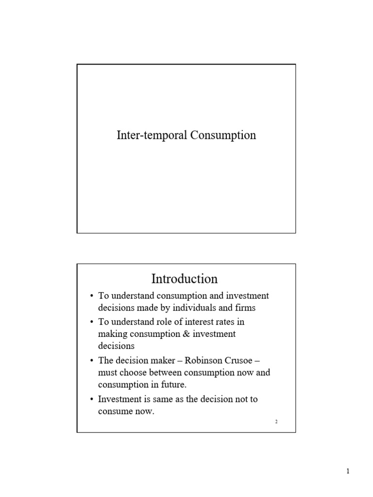 Intertemporal Consumption | PDF | Utility | Interest