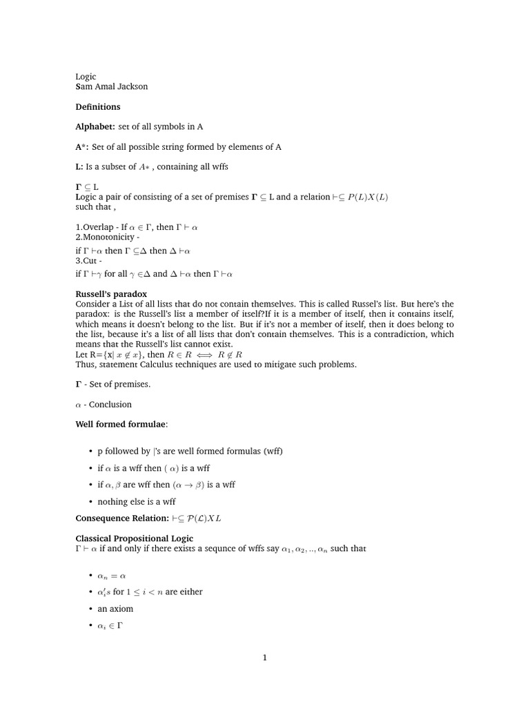 Understanding Classical Logic Principles | PDF | Logic | Mathematical Logic