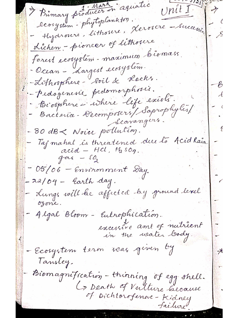 Important Questions Evs | PDF