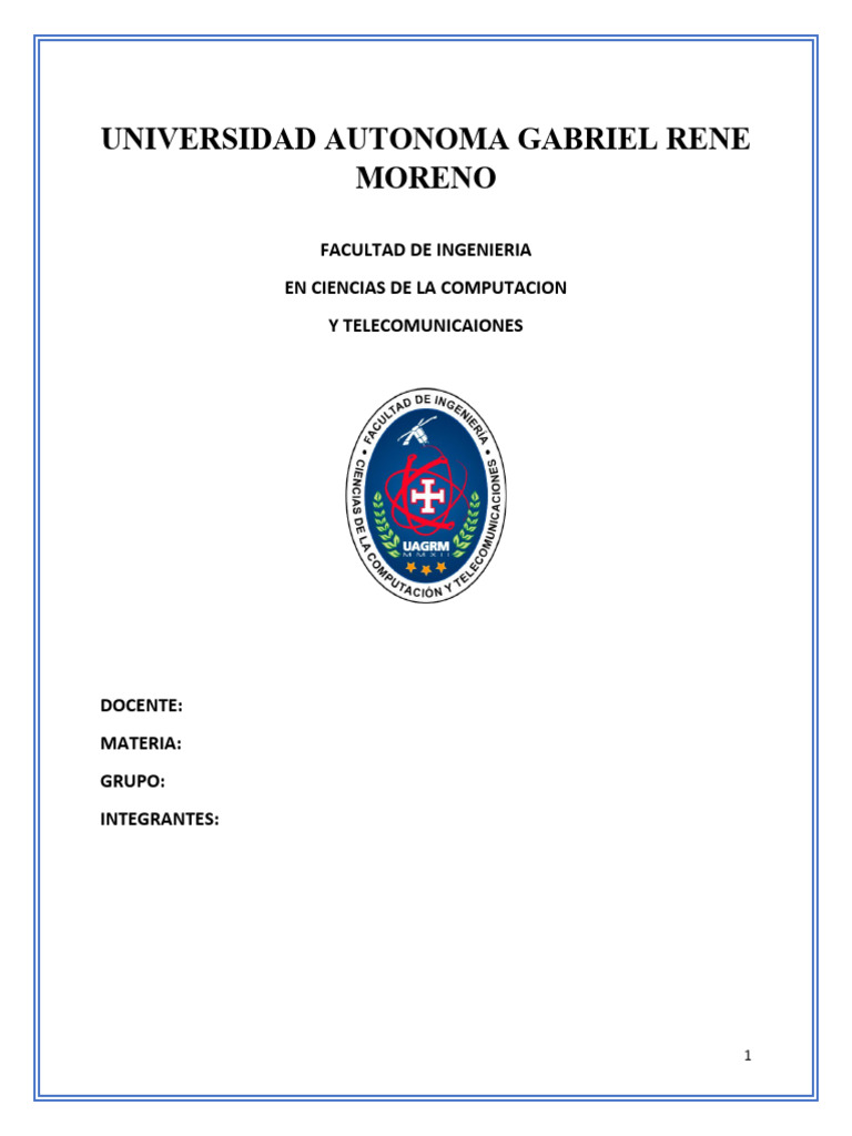 ModeloCaratula Ficct Uagrm | PDF | Tecnología