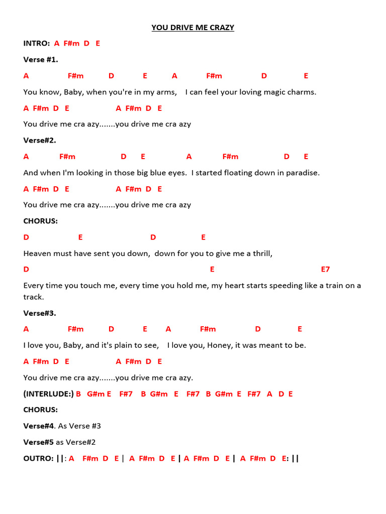 You Drive Me Crazy Lyrics | PDF | Poetry