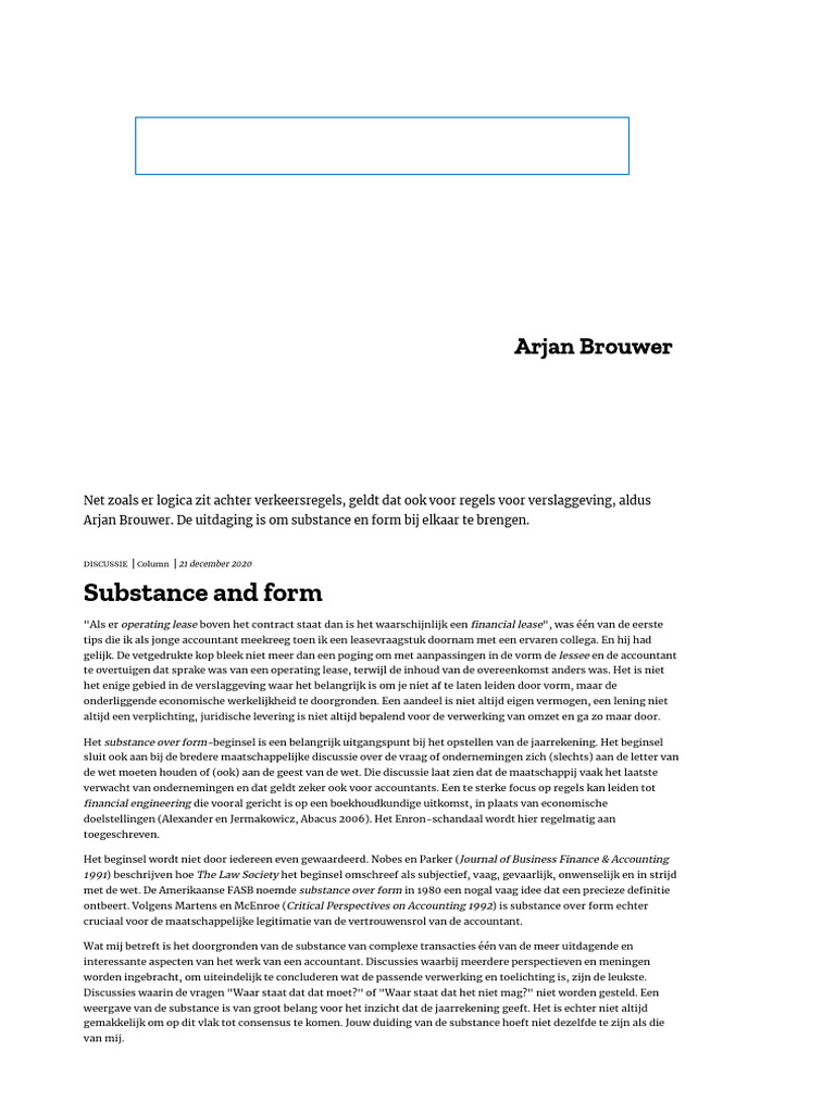 Artikel Arjan Brouwer Over Substance-And-Form | PDF