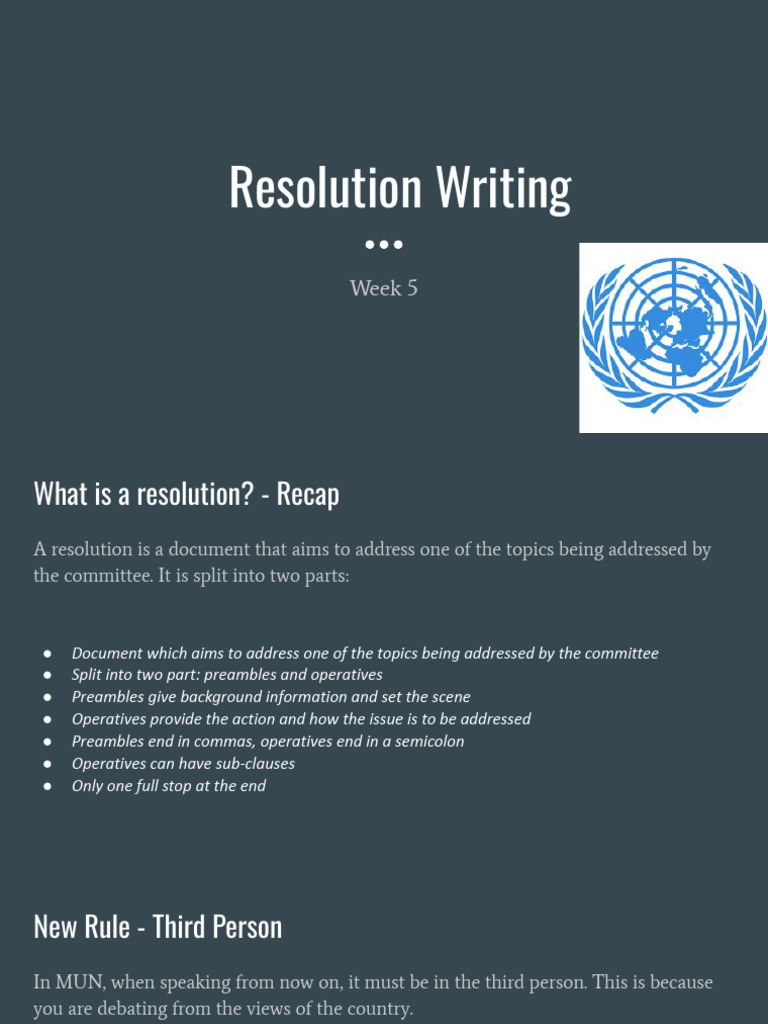 Resolution Writing | PDF | United Nations | International Relations