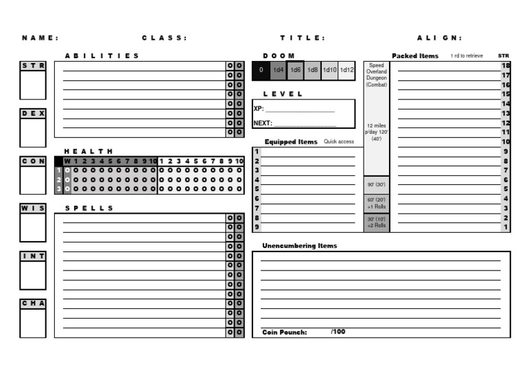 Game Character Sheet | PDF