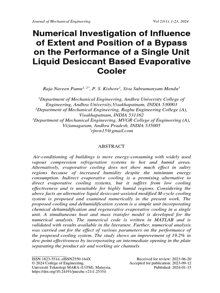 Numerical Investigation of Influence of Extent and Position of A Bypass On The Performance of A ...