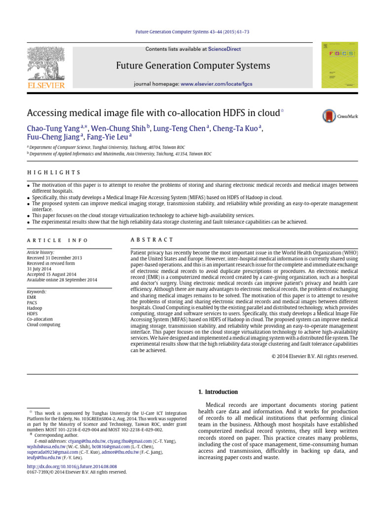 Accessing Medical Image File With Co-Allocation HDFS in Cloud | PDF | Apache Hadoop | Electronic ...