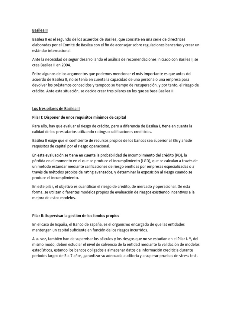 Basilea II | PDF | Basilea Ii | Economias