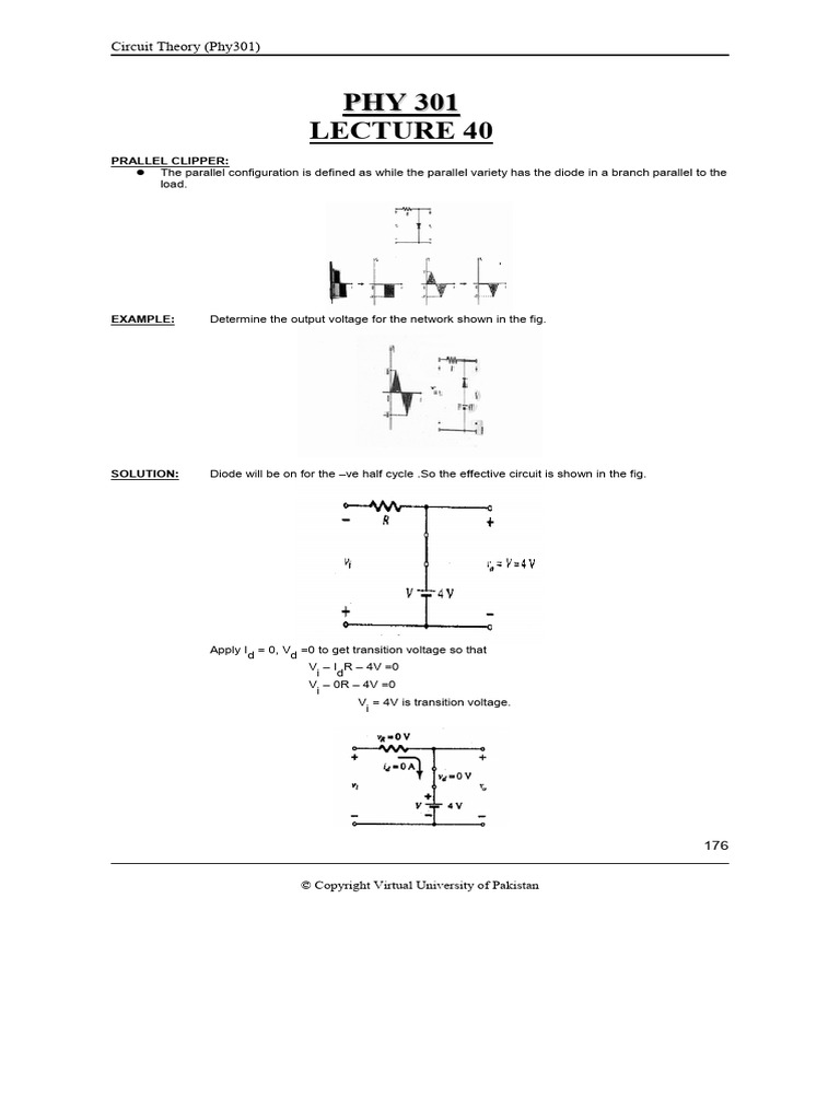 Lecture 40 Of Phy101 Virtual University Pdf Network Analysis