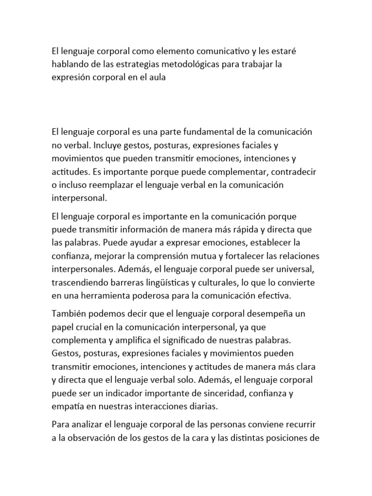 Exposición Anthony Mateo Expresión Corporal | PDF | Comunicación | Las emociones