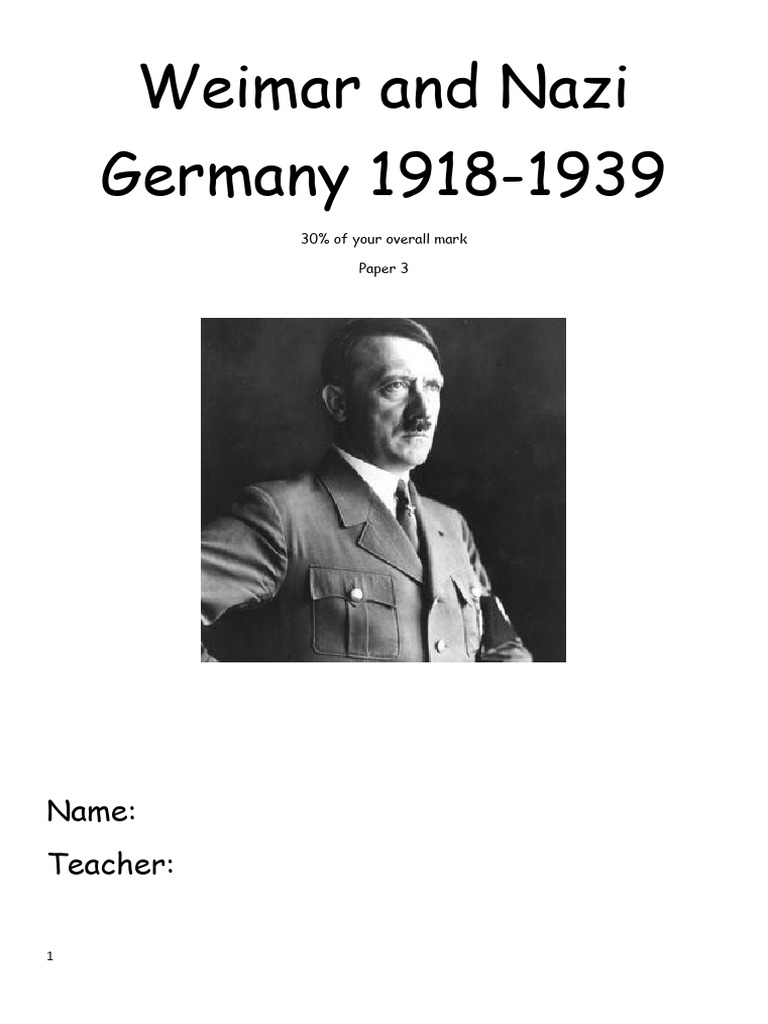 Revision of Germany For IGCSE | PDF | Weimar Republic | Nazi Party