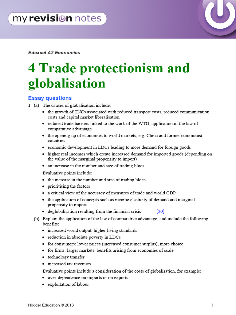 Exam Practice Answers 4 | PDF | Globalization | Taxes