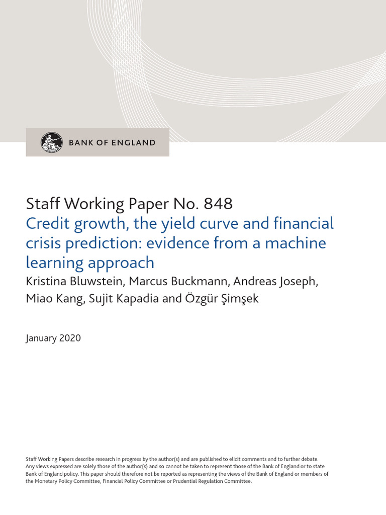 Credit Growth The Yield Curve and Financial Crisis Prediction Evidence From A Machine Learning ...