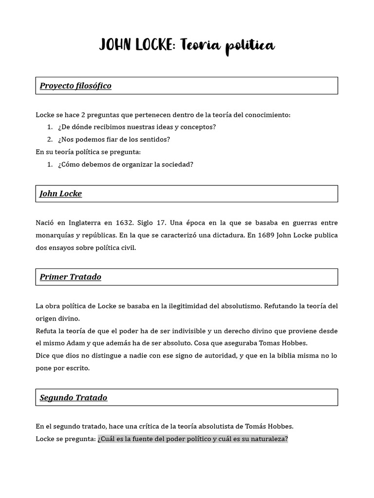 Examen de Filosofia Locke y Hume | PDF | John Locke | La Ley natural
