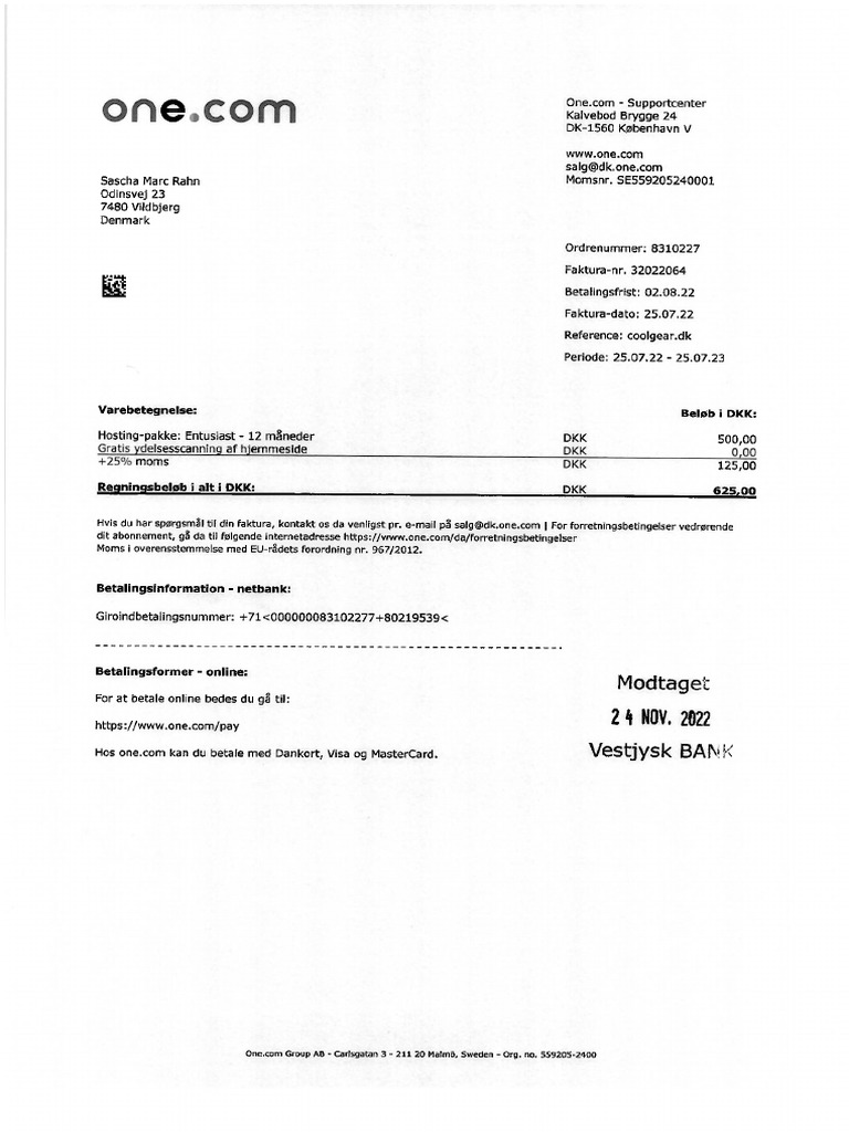 Kvittering PDF | PDF