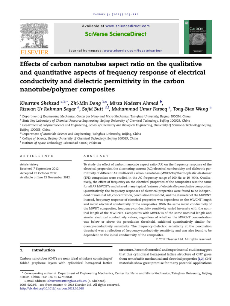 2013 Carbon | PDF | Carbon Nanotube | Secondary Sector Of The Economy