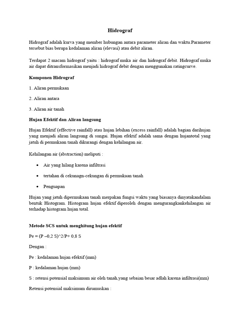 Hidrograf Hidrologi | PDF | Sains & Matematika