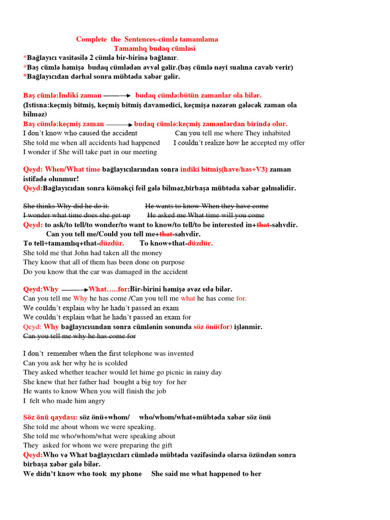 Complete The Sentences | PDF | Language Arts & Discipline