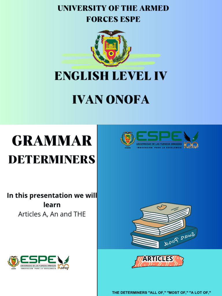 DETERMINERS | PDF | Languages | Foreign Language Studies