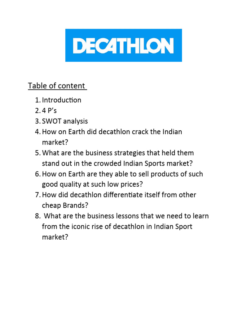 Decathlon | PDF | Product (Business) | Retail