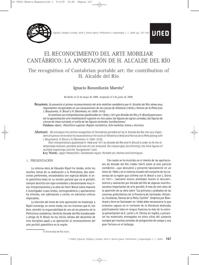 El Reconocimiento Del Arte Mobiliar Cantábrico | PDF | Arqueología
