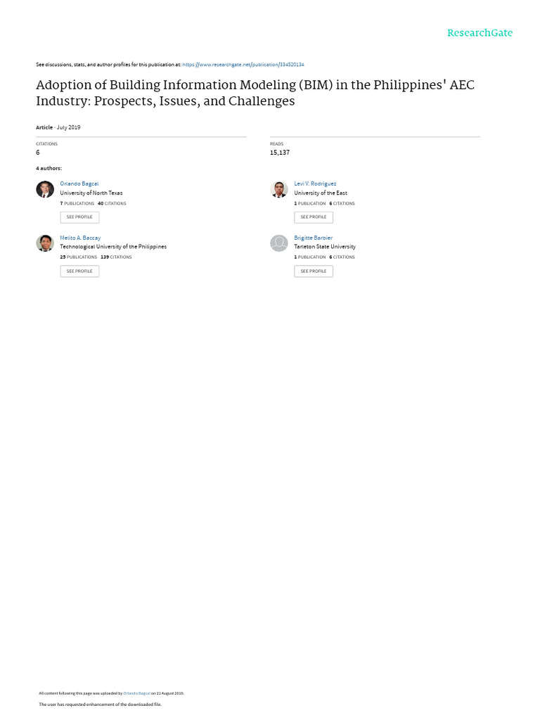 Adoptionof Building Information Modeling BIMinthe Philippines ...