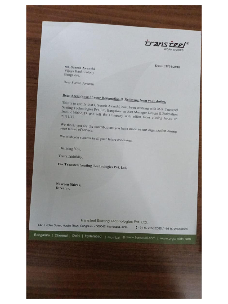 Tran Steel Service Letter | PDF