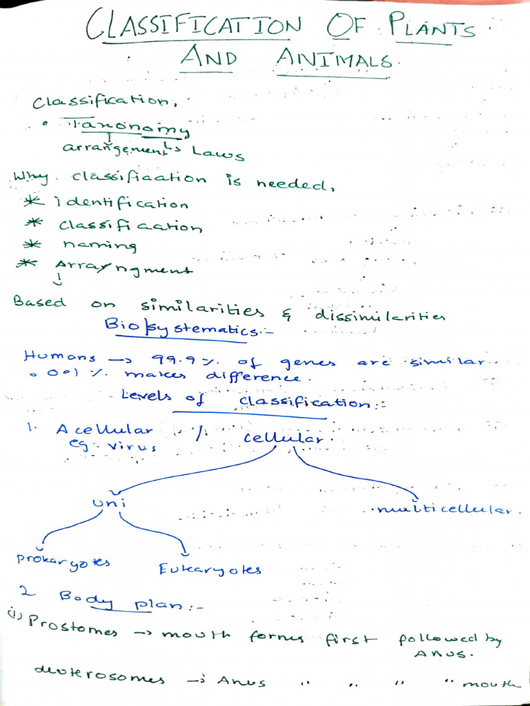 Diversity in Living Organisms (Classification Criteria) BPP Mam Notes | PDF