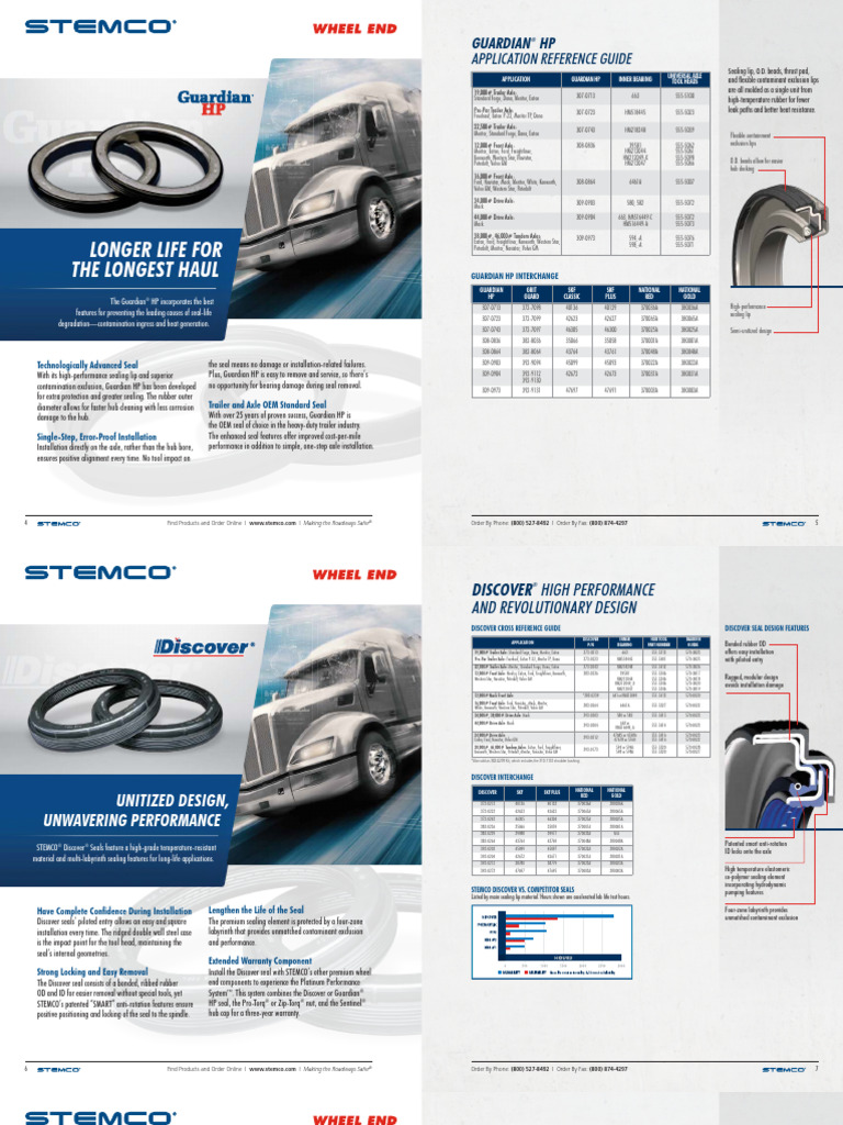 Stemco Oil Seals | PDF | Axle | Automotive Industry
