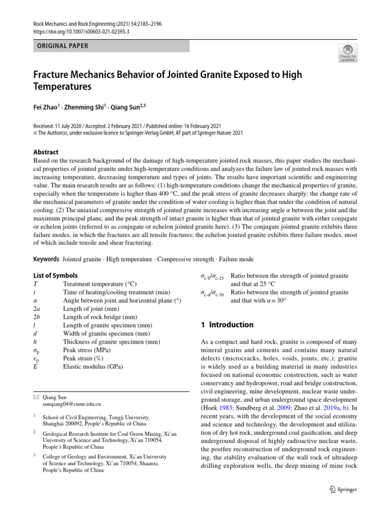 Zhao Et Al 2021 Joints | PDF | Fracture | Strength Of Materials Zhao Et Al 2021 Joints | PDF | Fracture | Strength Of Materials
