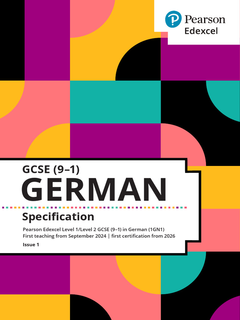 Gcse 9 1 German Specification | PDF | Grammatical Gender | Verb
