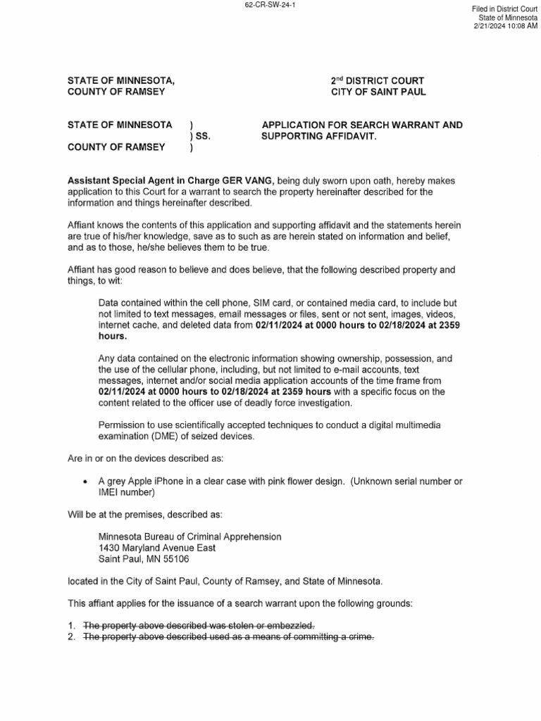 Shannon Gooden Search Warrant | PDF | Telephone | Search Warrant
