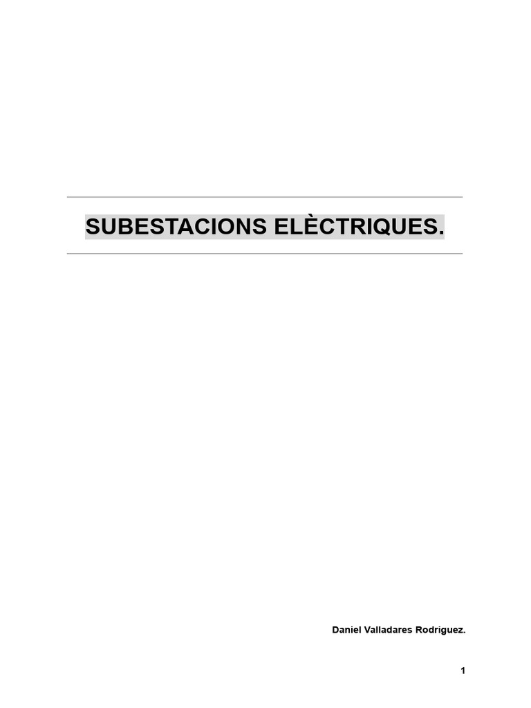 Resum 2 - Subestacions Elèctriques. | PDF
