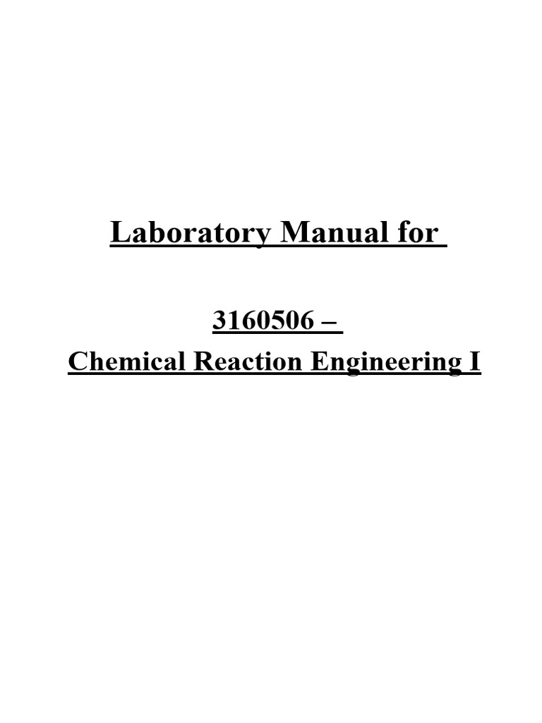 Lab Mannual CRE-I 725 | PDF | Engineering | Sodium Hydroxide