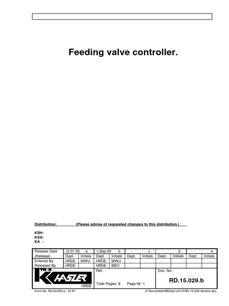 Feeding Valve | PDF | Feedback | Computer Science