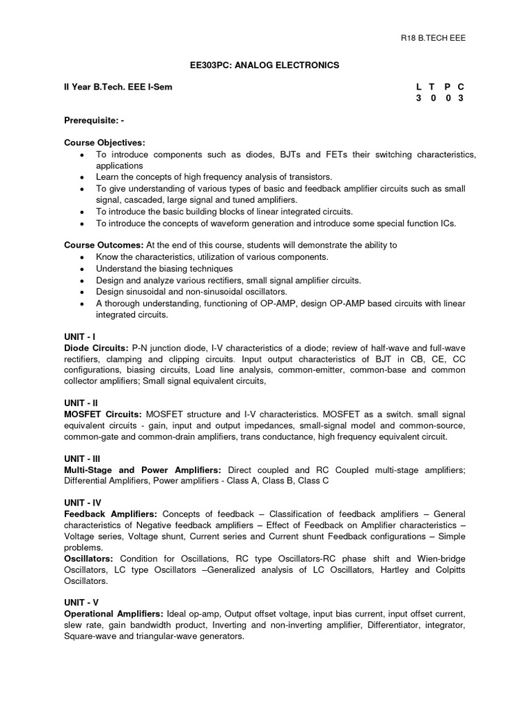Analog Electronics | PDF | Amplifier | Operational Amplifier