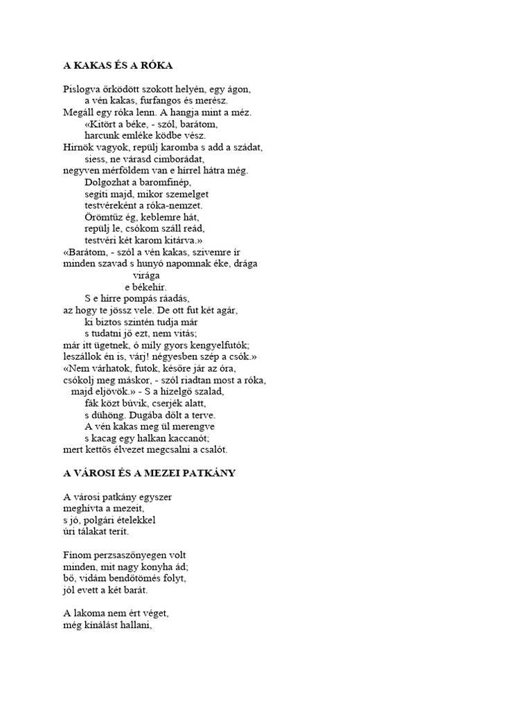 A Kakas És A Róka | PDF