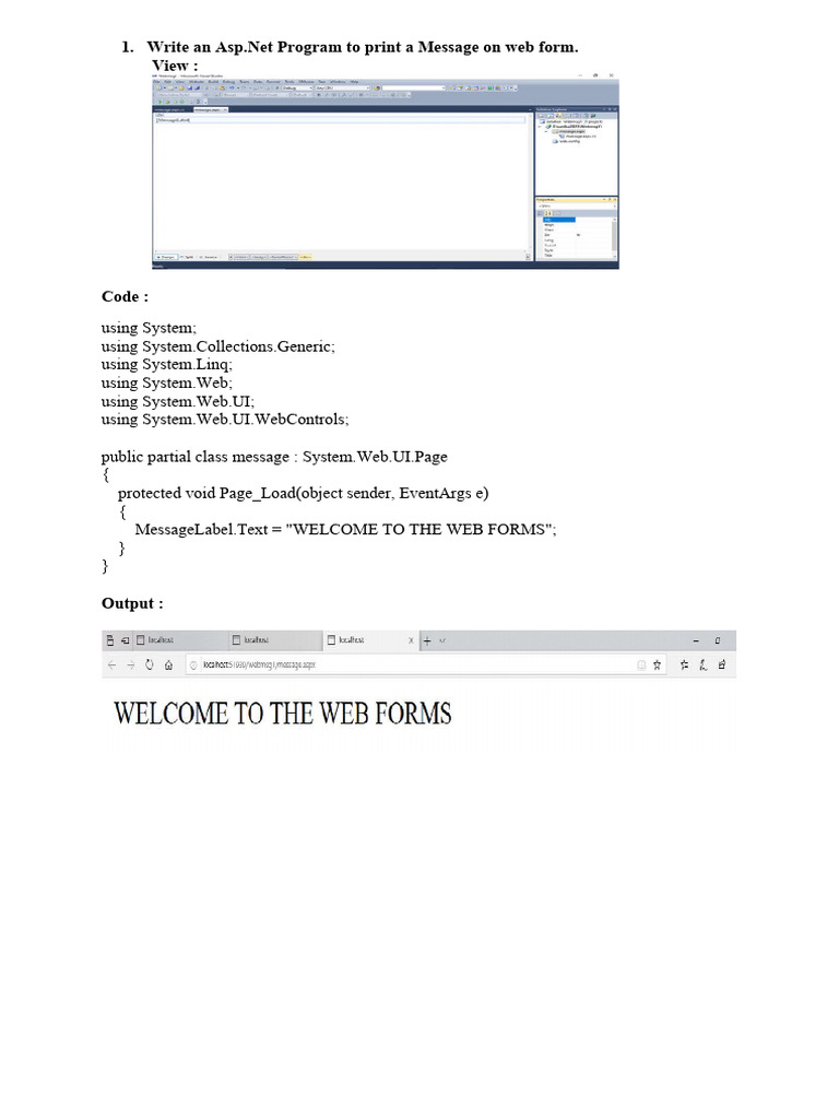 Asp.Net Web Form Programming Examples | PDF | World Wide Web | Internet ...