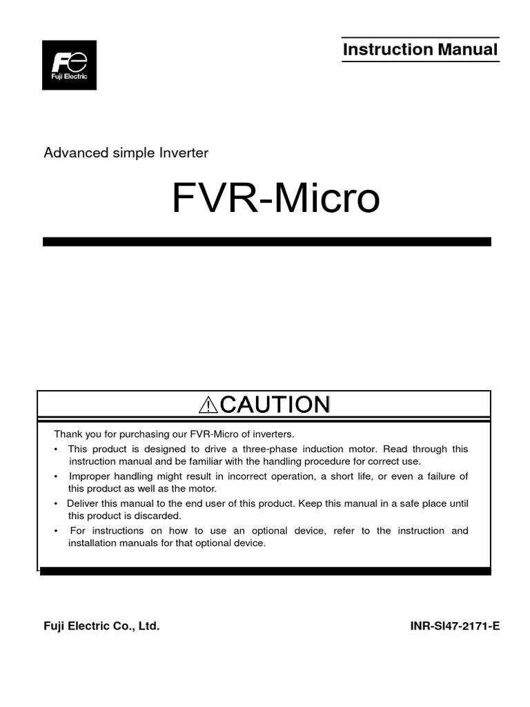 Fuji Micro As1 Yeni̇ | PDF | Electrical Wiring | Power Inverter