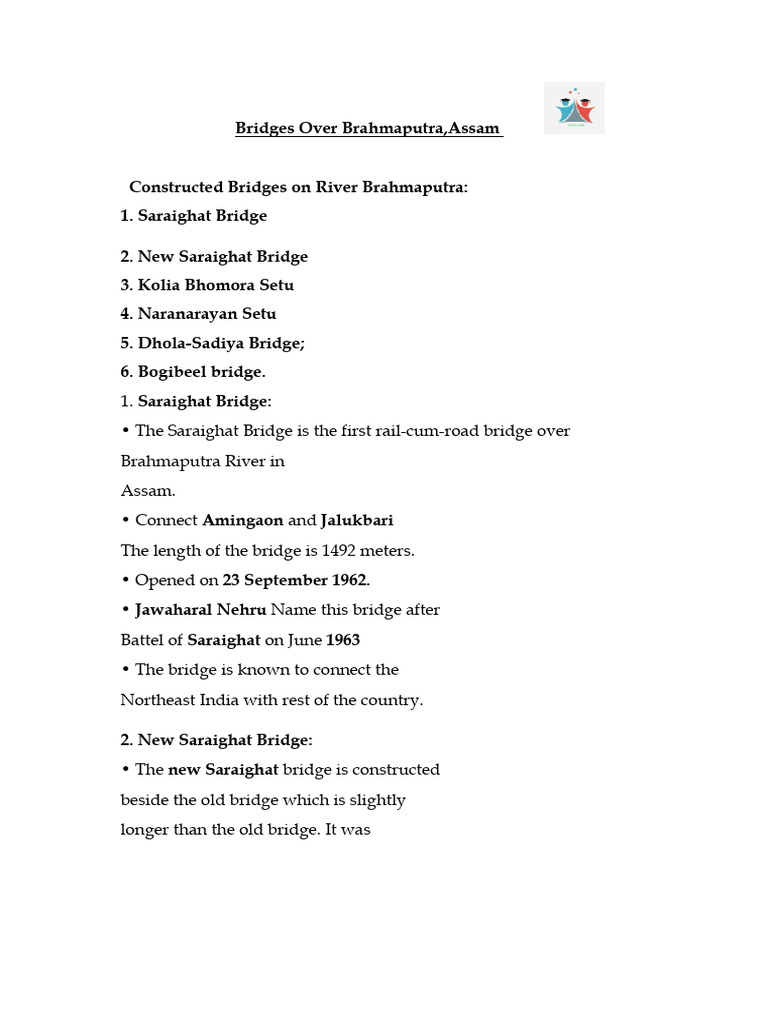 Bridges Over Brahmaputra | PDF