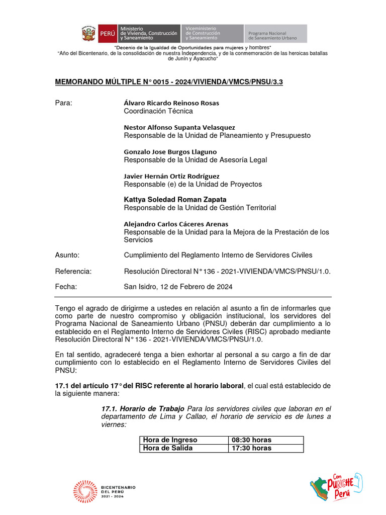 Memorandum Multiple #00000015-2024vmcs-Pnsu-Ua (R) | PDF