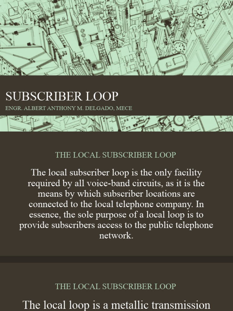 The Subscriber Loop and Central Office Equipment | PDF | Inductor | Transformer