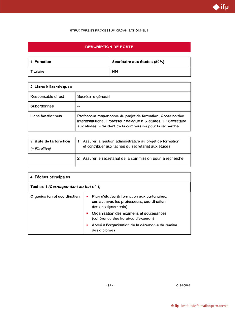 Description de Poste | PDF
