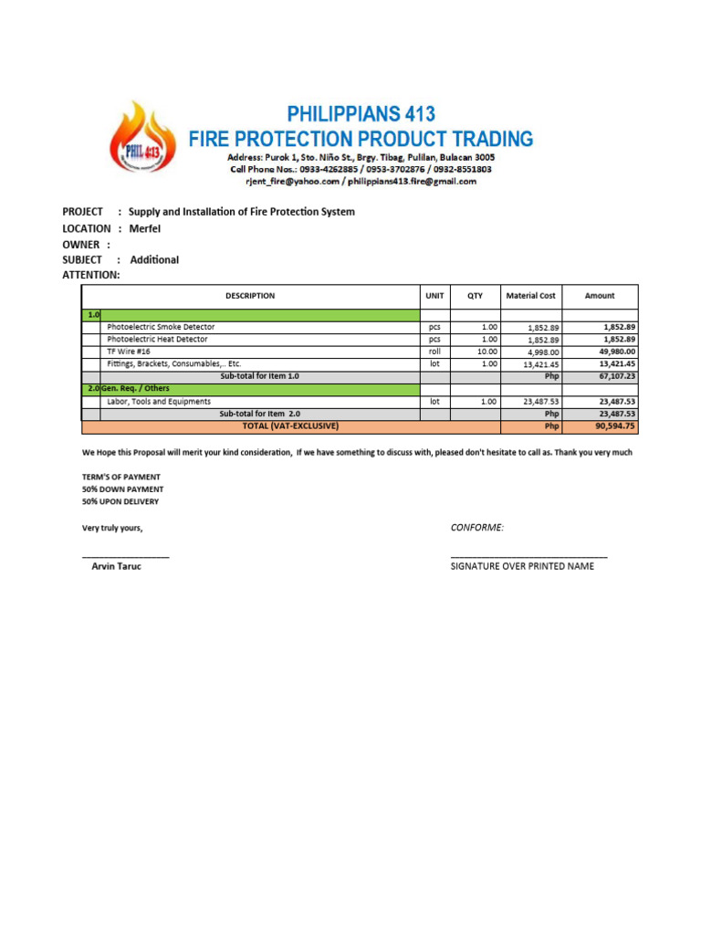 Fire Protection System Proposal Merfel | PDF | Mechanical Engineering ...