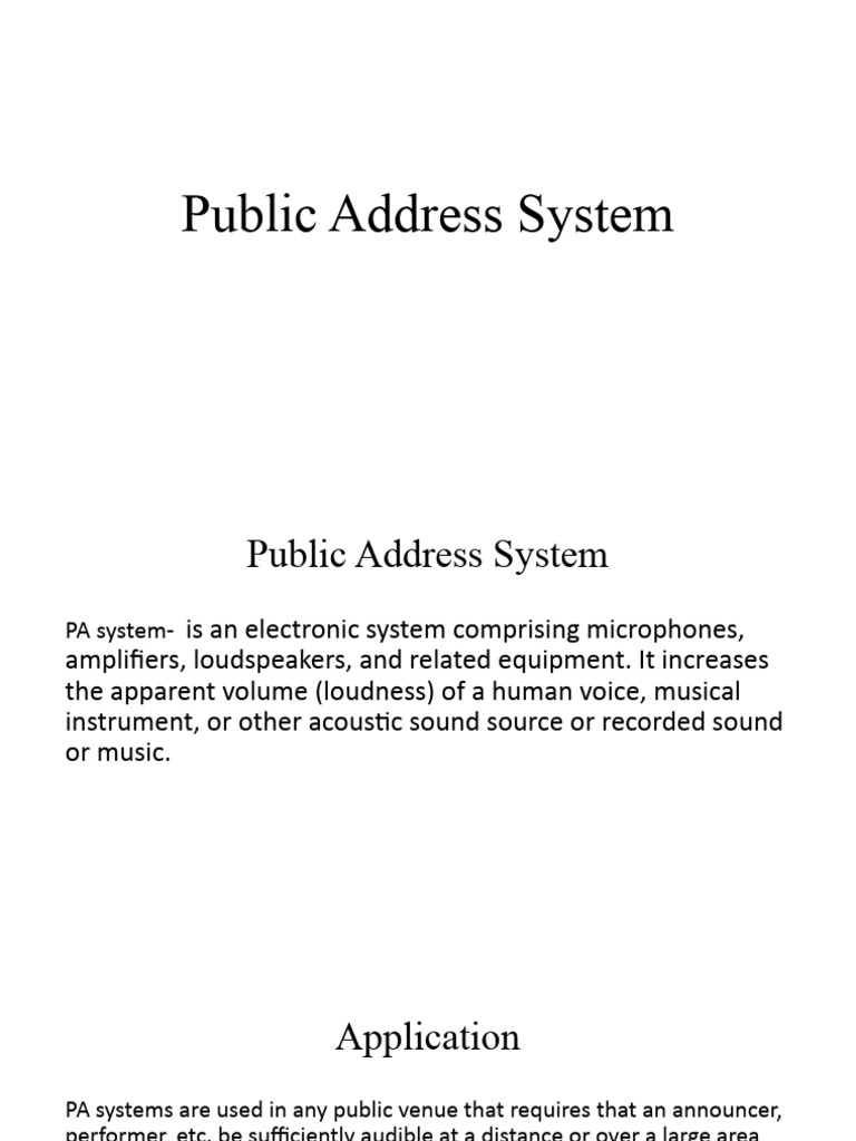Public Address System | PDF