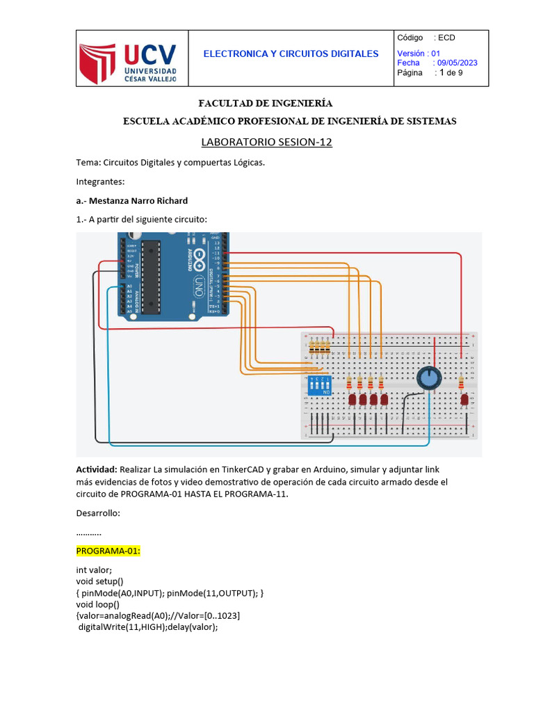 Simulaciones de Circuitos Digitales en Arduino | PDF | Programación de ...