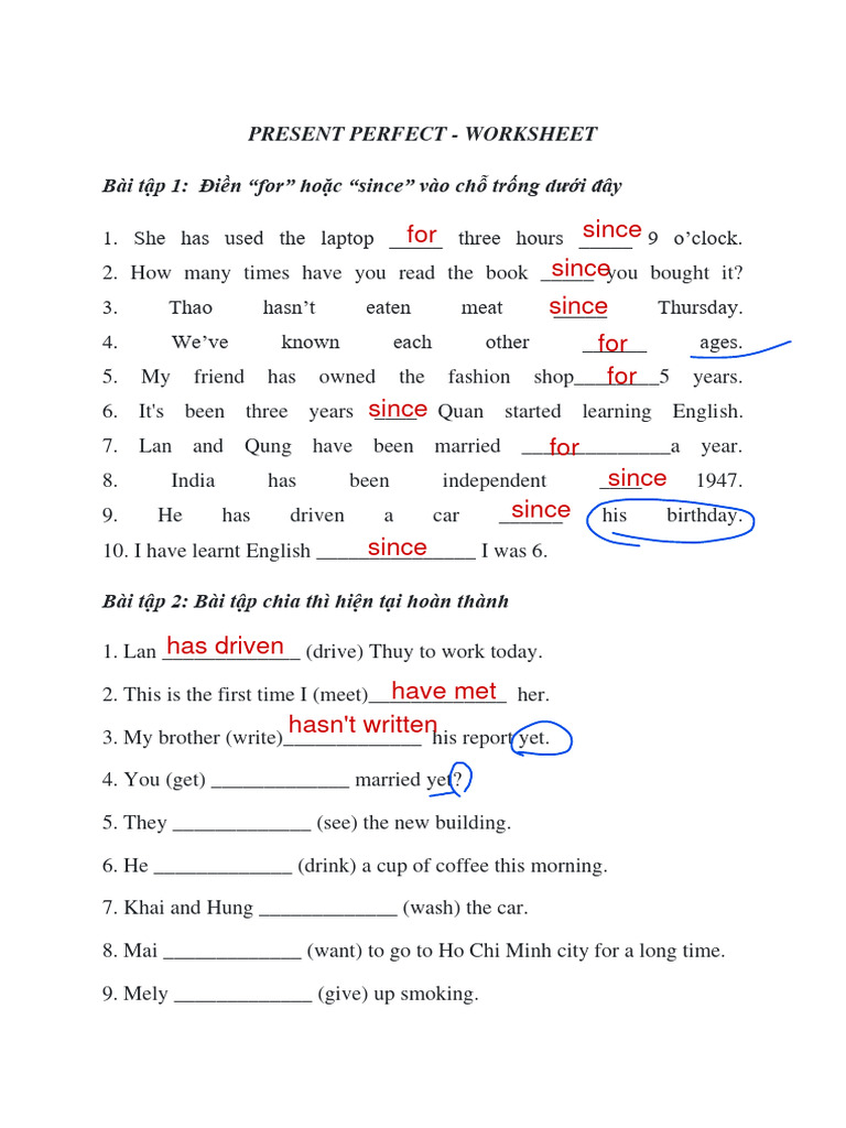 Unit 3 - Present Perfect (Grammar) | PDF | Vietnam